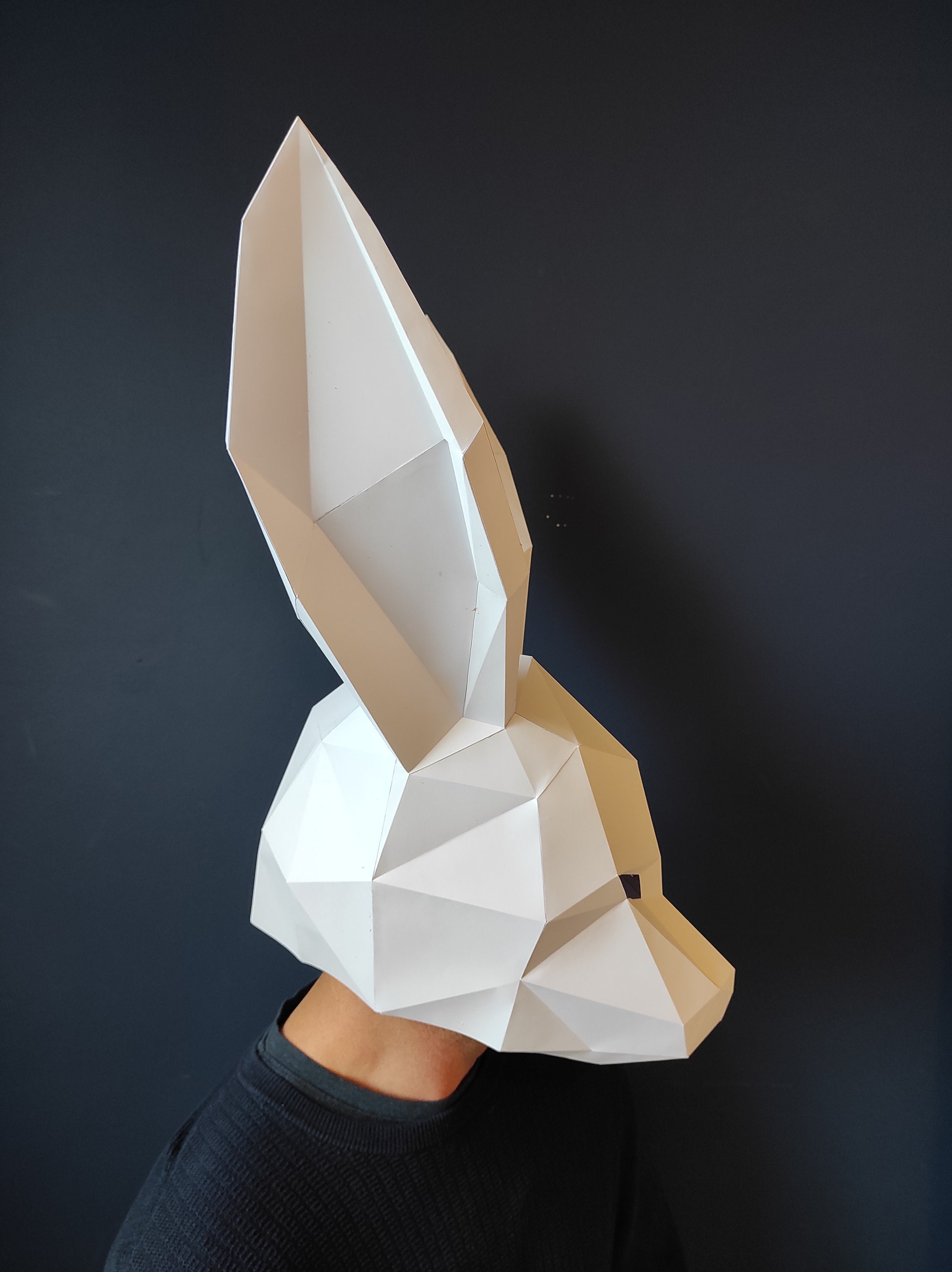 Rabbit Mask 3D Paper Craft Model Digital Download PDF DIY Papercraft ...