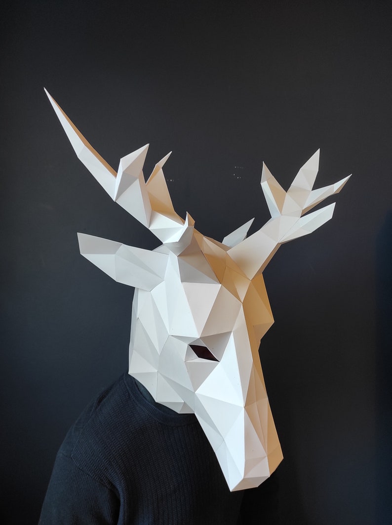 Deer Mask 3D Paper Craft Model Digital Download PDF DIY Papercraft Full ...