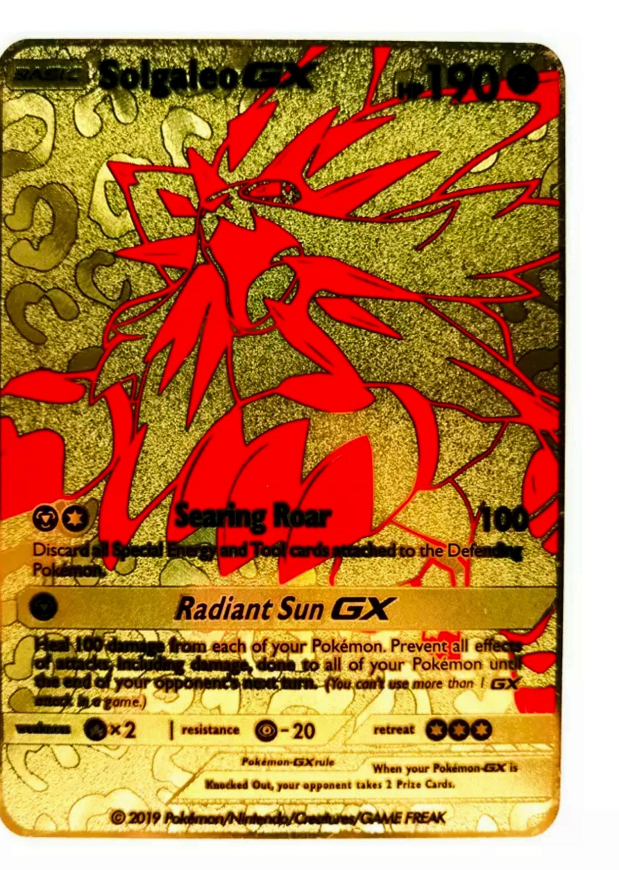 Gold Legendary Custom Pokemon Cards Etsy
