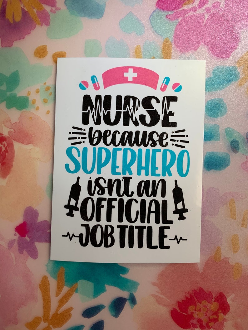 Nurse Superhero Sticker Decal Glossy, Nursing Student Medical for ...