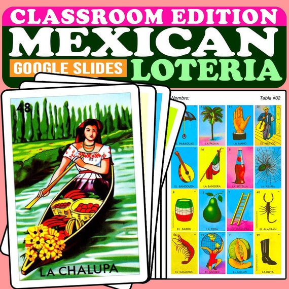 Mexican Loteria Digital Bingo Game for Google Slides Classroom | Etsy ...