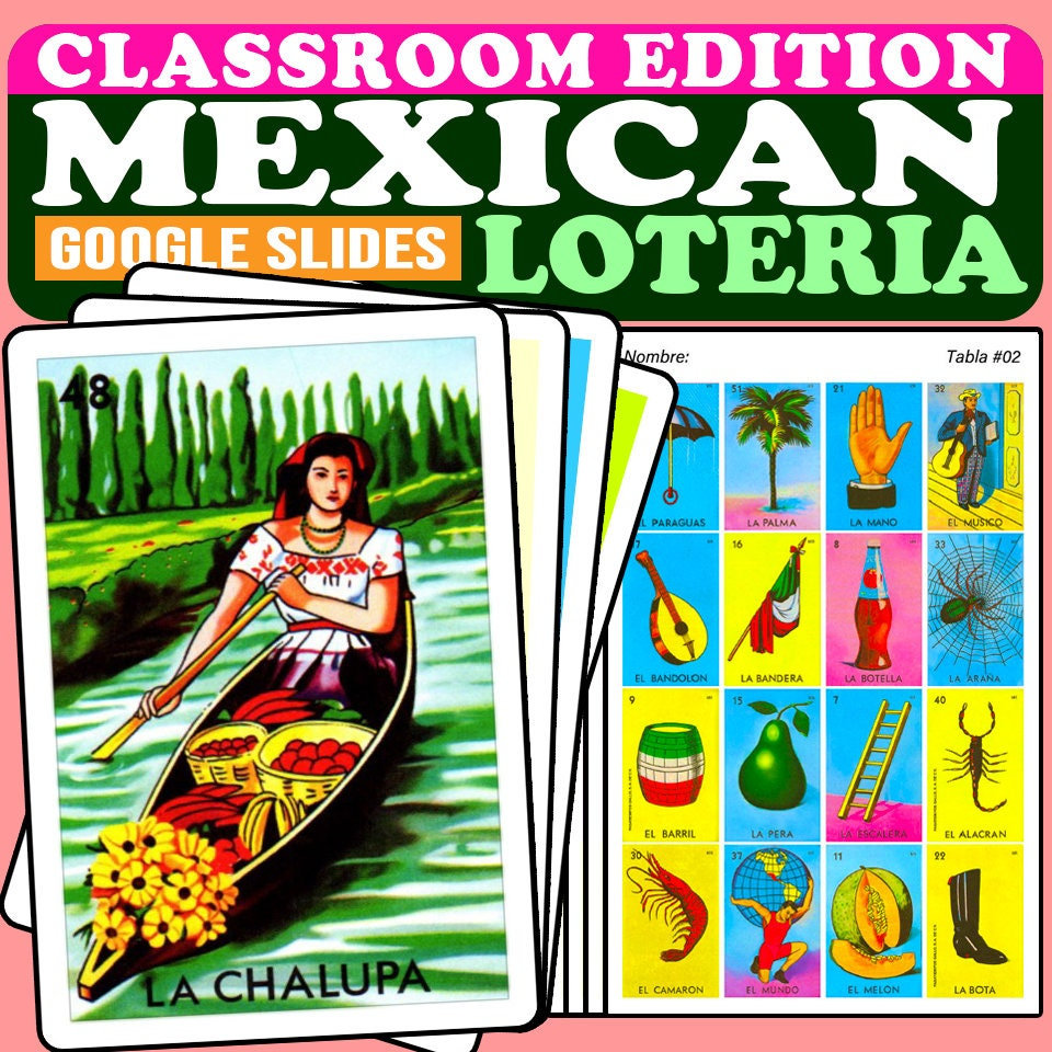 Mexican Loteria Digital Bingo Game for Google Slides Classroom Edition ...