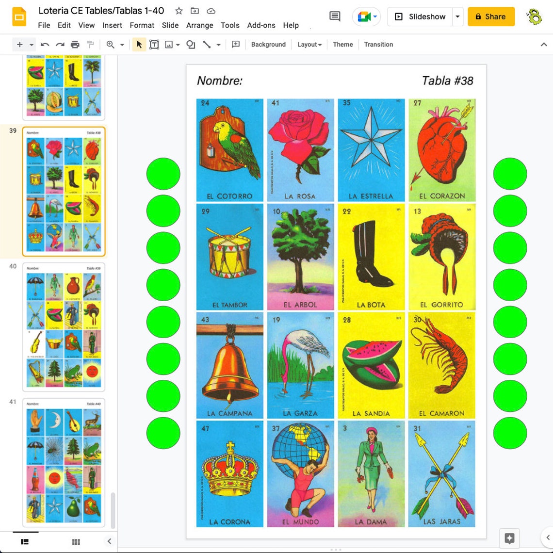 Mexican Loteria Digital Bingo Game for Google Slides Classroom Edition ...