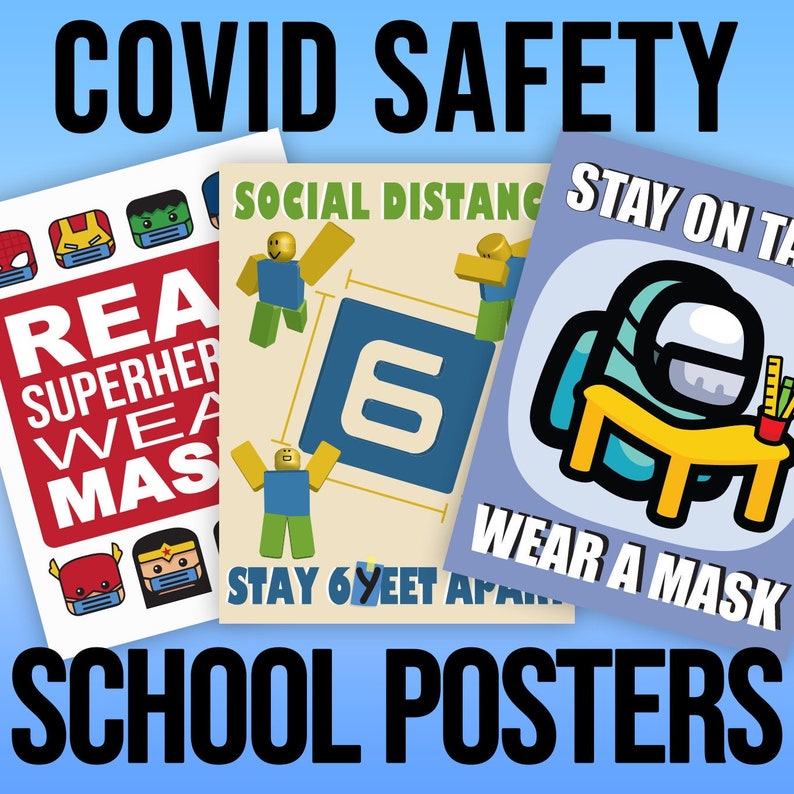 Roblox Marvel Among Us COVID Safety School Posters Bundle - Etsy