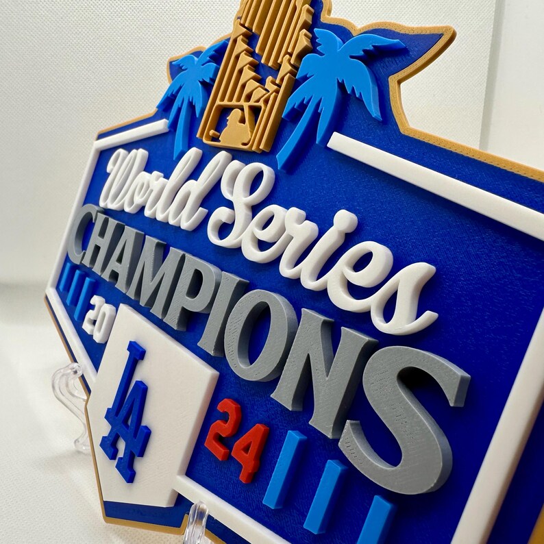 2024 World Series Champions Dodgers Desk / Mantle Plaque - Wall Sign ...