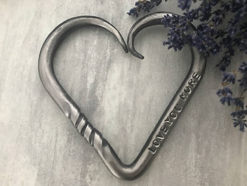 11th Anniversary, Steel Wedding, Hand Forged Hearts, Steel Gift ...