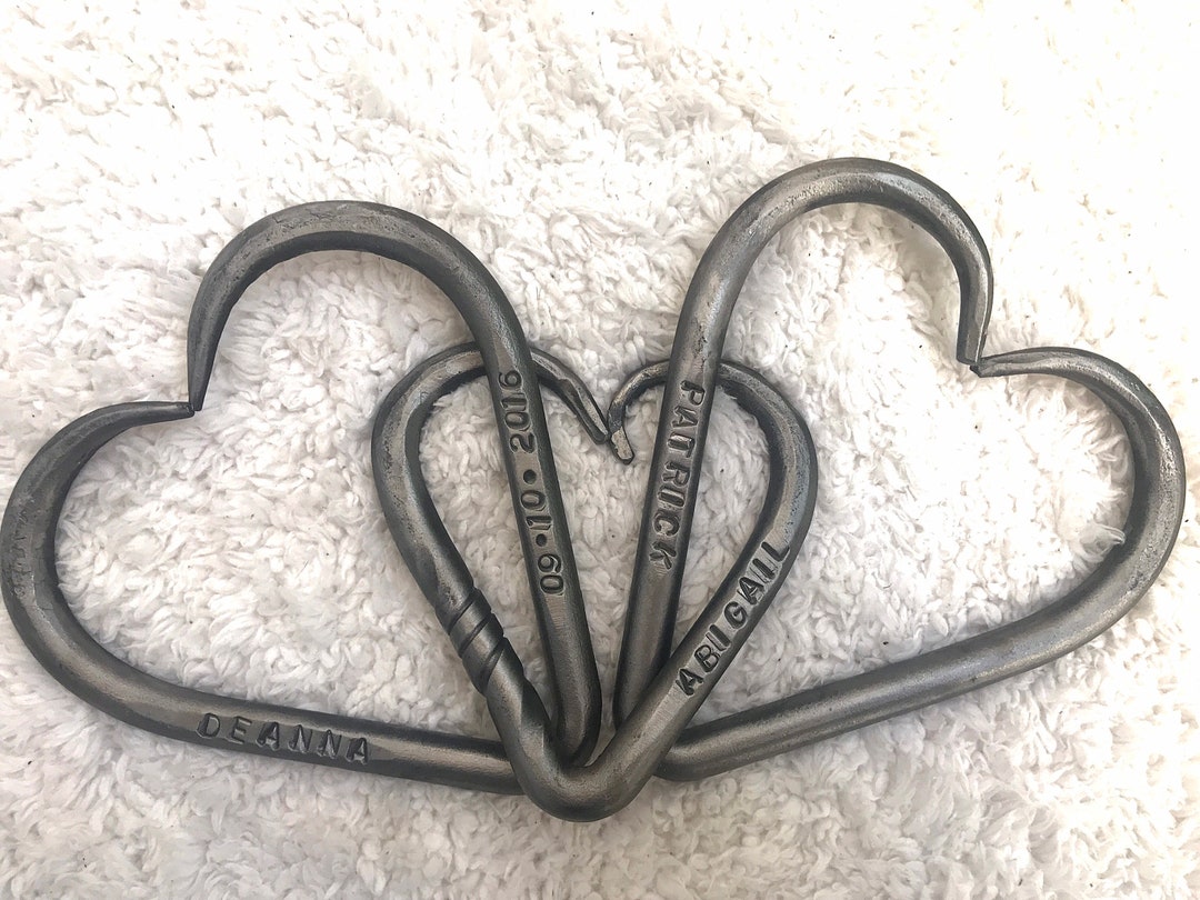 X3 Family Love Hearts -11th Anniversary - Partner - Steel Wedding Gift ...