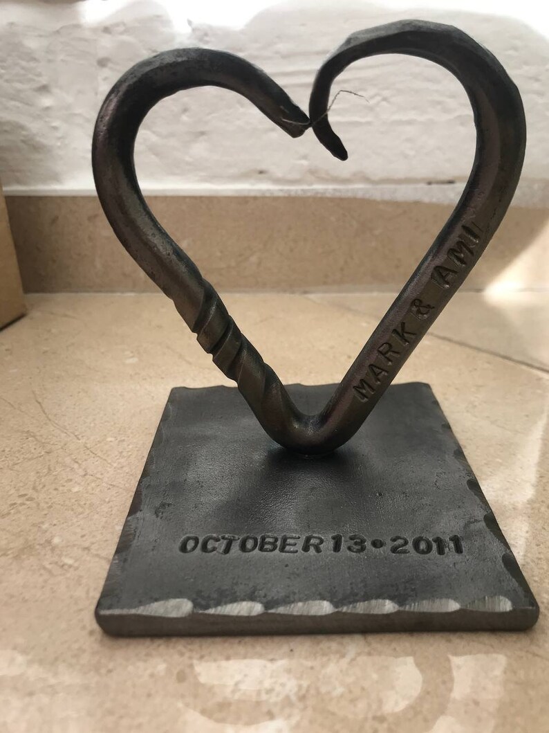 Steel Wedding - Blacksmith Made 11th Anniversary Gift - Steel Heart ...
