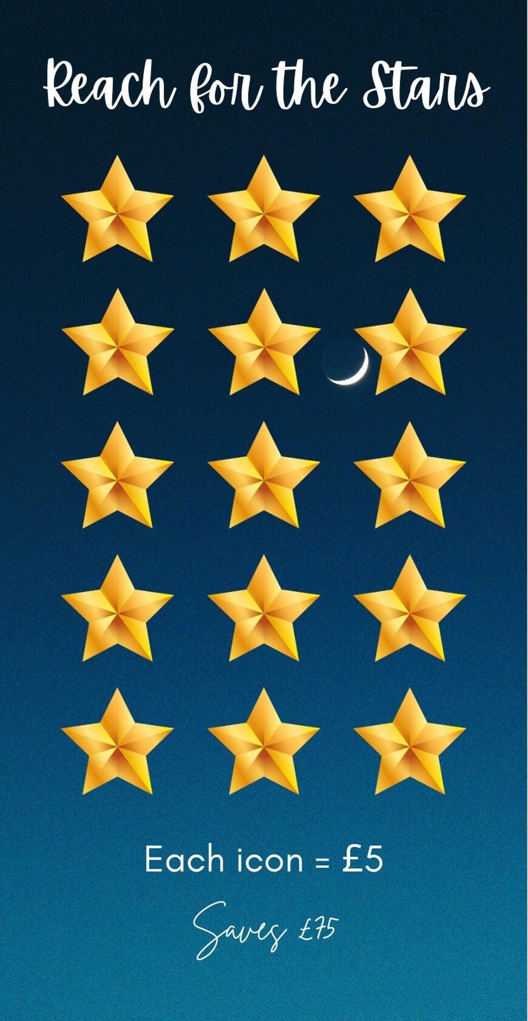 Reach for the Stars Saving Tracker - Etsy