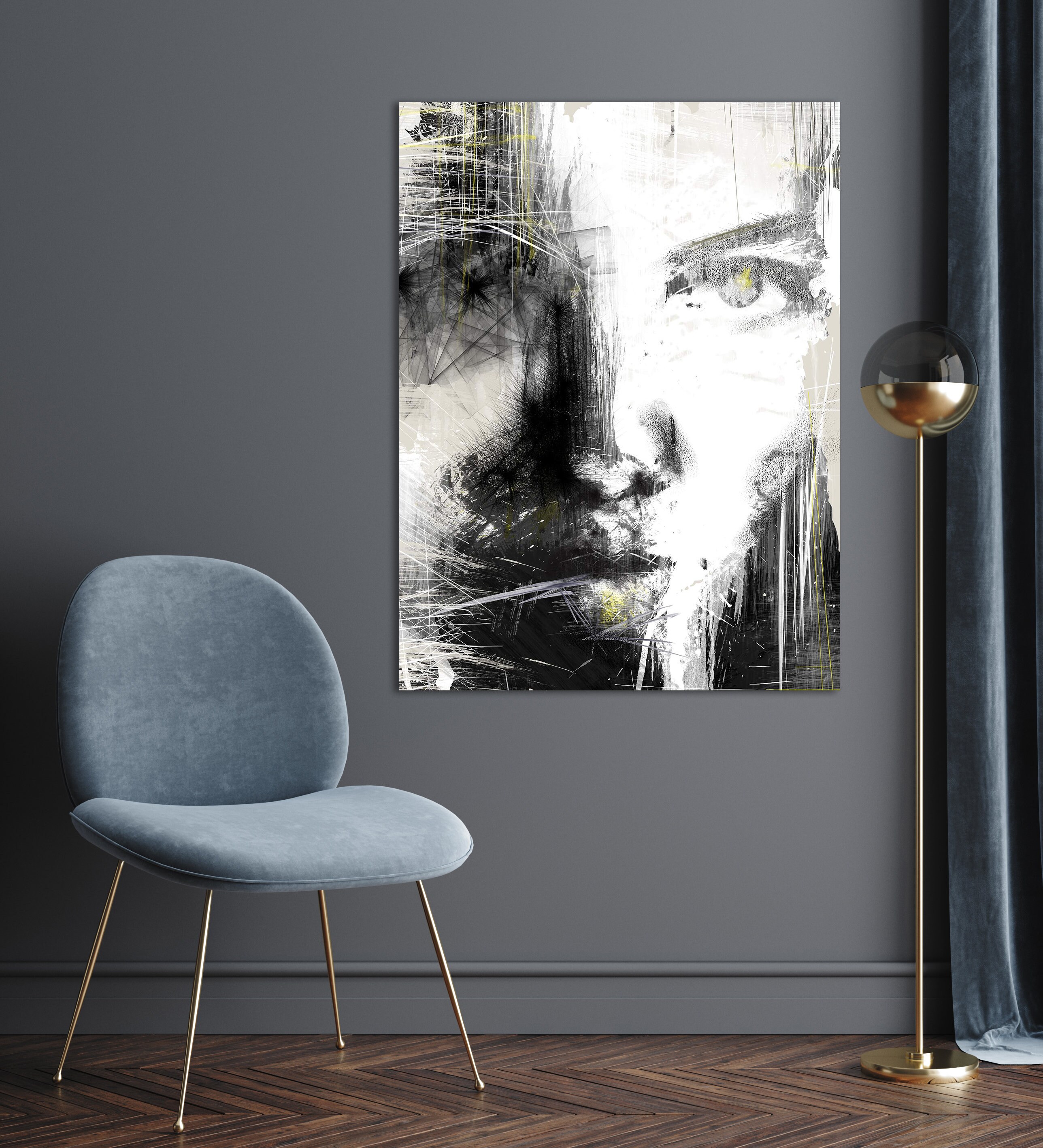 Original print Modern Wall Art Contemporary line portrait | Etsy