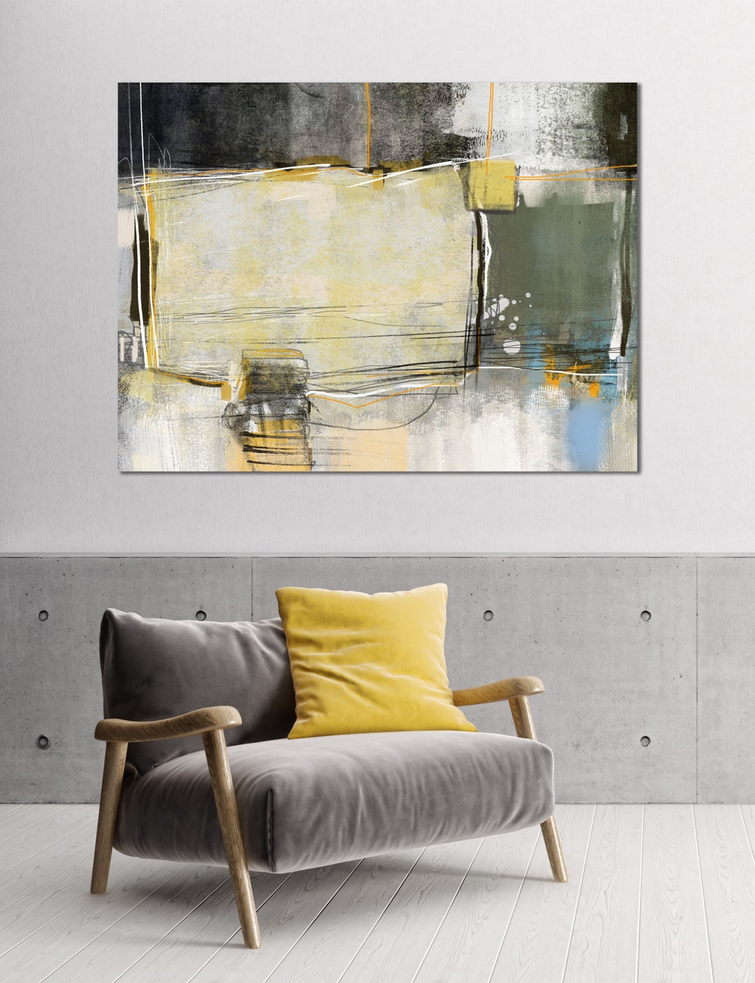 Modern Abstract Canvas Artwork, Contemporary Home Decor - Etsy
