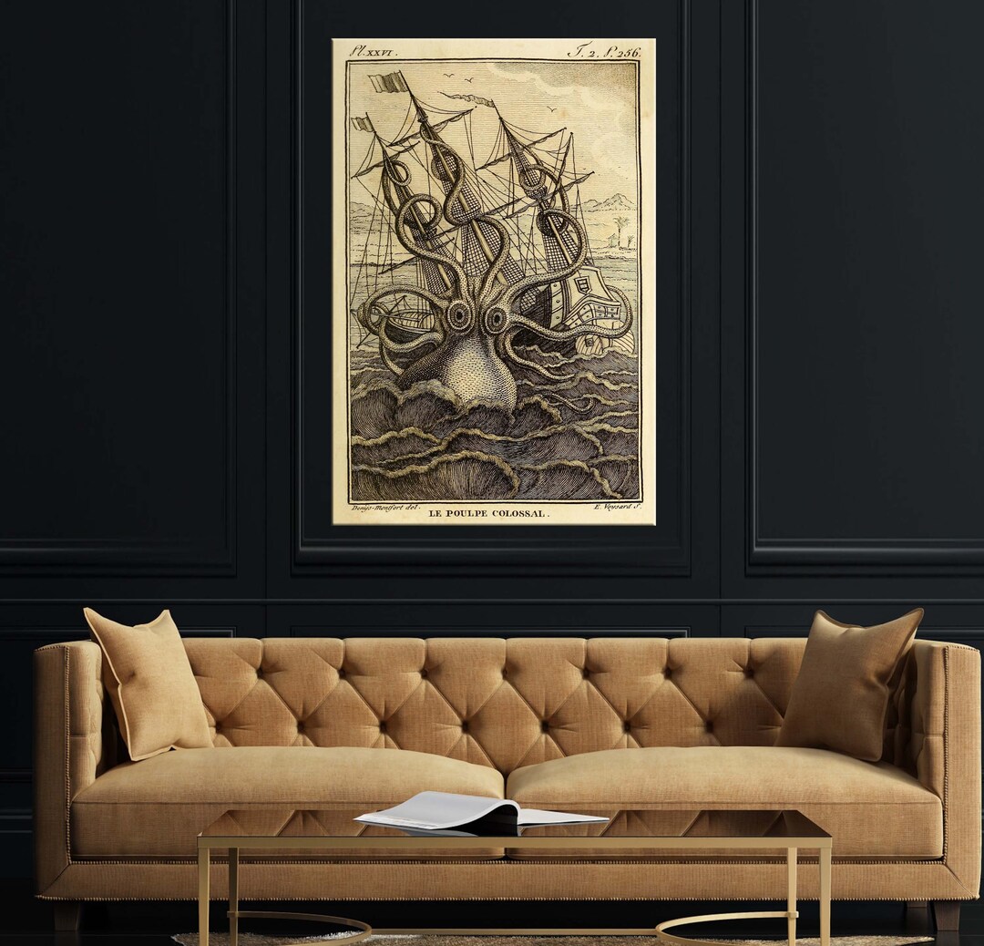 Le Poulpe Colossal Reproduction Print (1801), Vintage Octopus Canvas ...