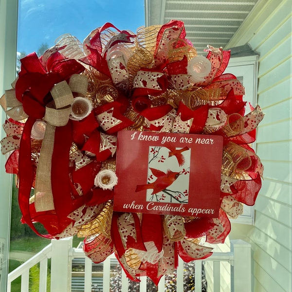 Cardinal Wreath - Etsy