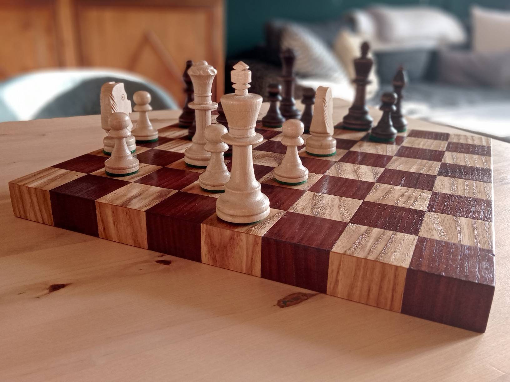 Schachbrett aus Esche Robinie und Birke | Etsy