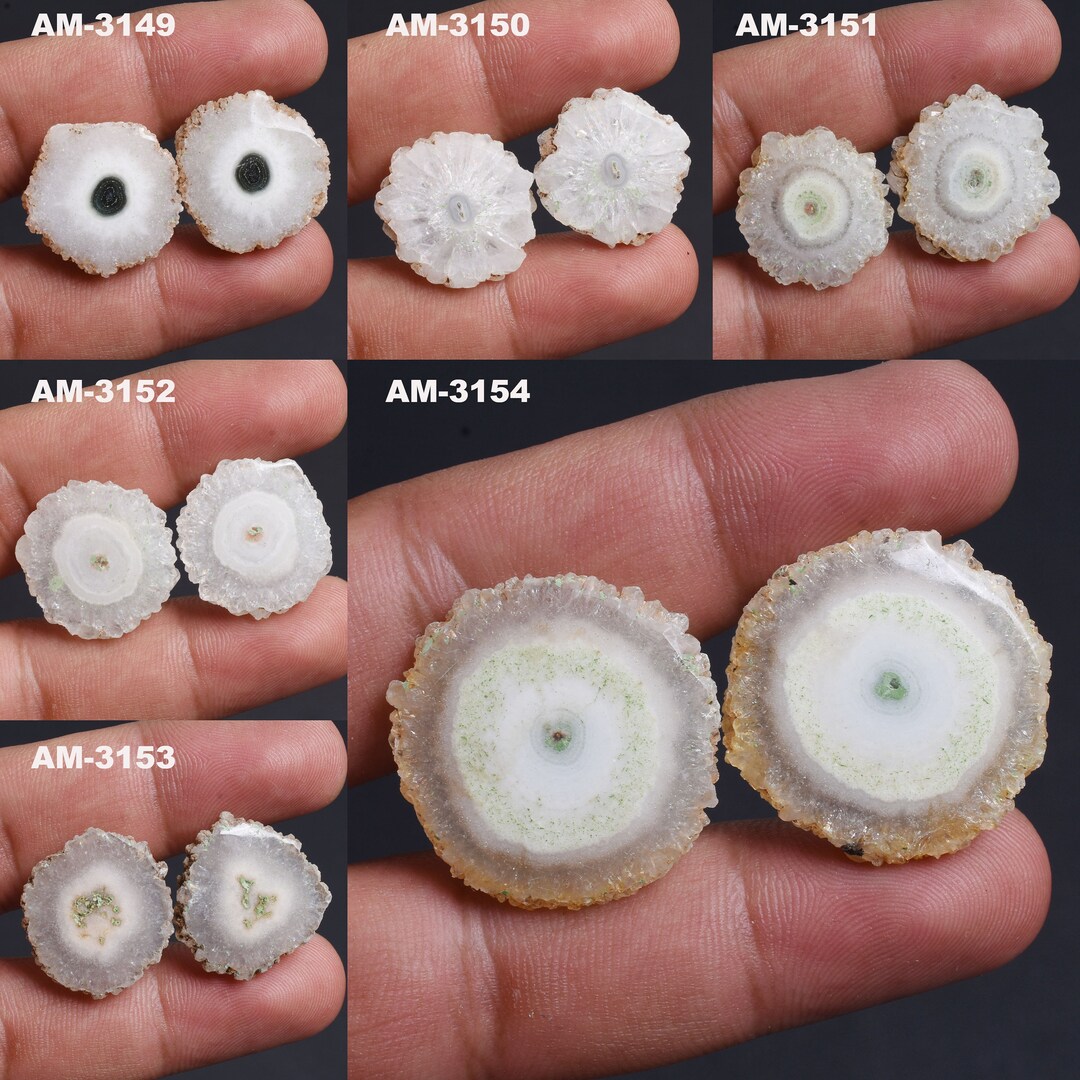 White Color Solar Quartz Slice Gemstone Pairs Solar Quartz - Etsy