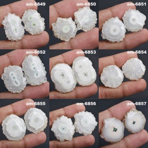 White Color Solar Quartz Slice Gemstone Pairs, Solar Quartz Pairs ...