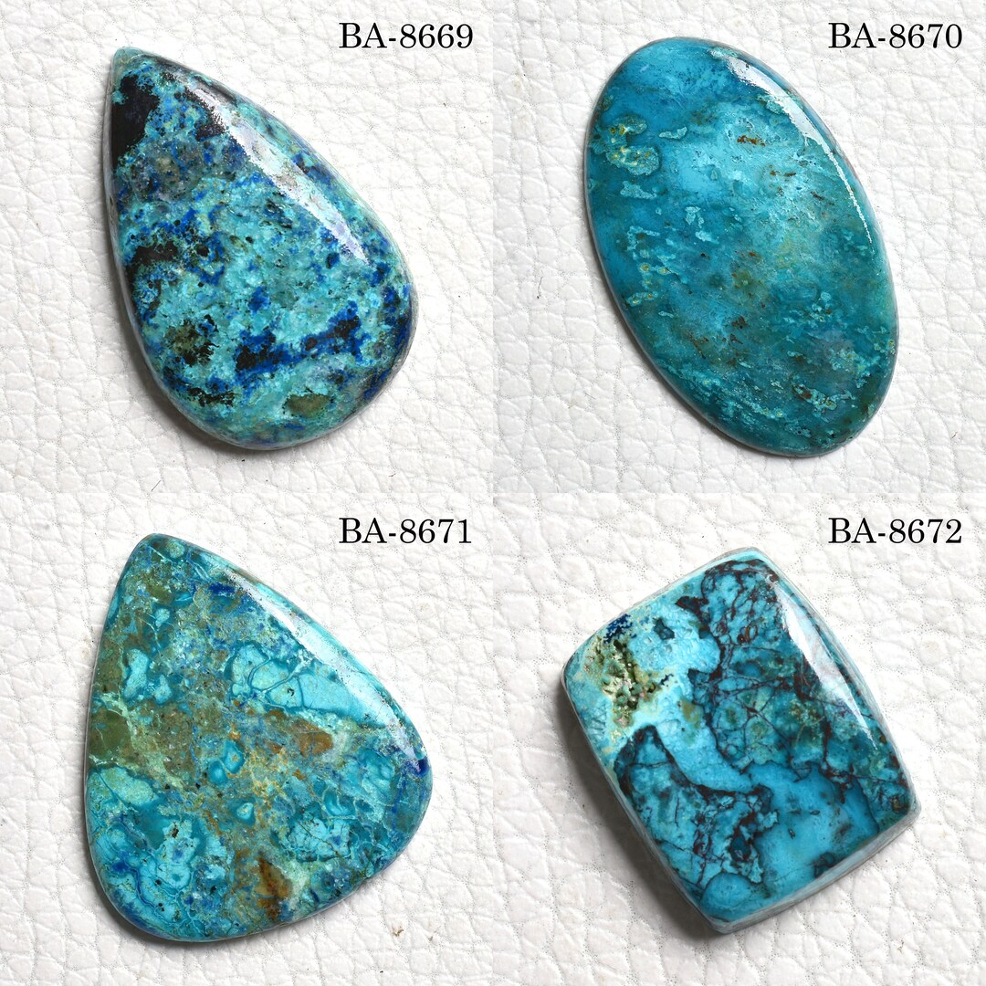 RARE Shattuckite Azurite Cabochon, Loose Gemstone Azurite Healing Crystals, Oval Shape Cabochon ...