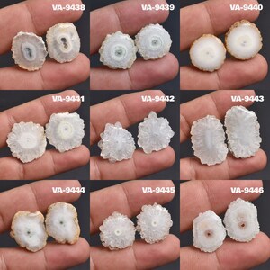 White Color Solar Quartz Slice Gemstone Pairs Solar Quartz - Etsy