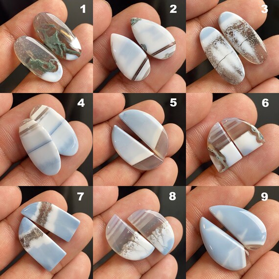 Peruvian Blue Opal Earrings Pair Blue Opal Pair Jewelry Blue - Etsy