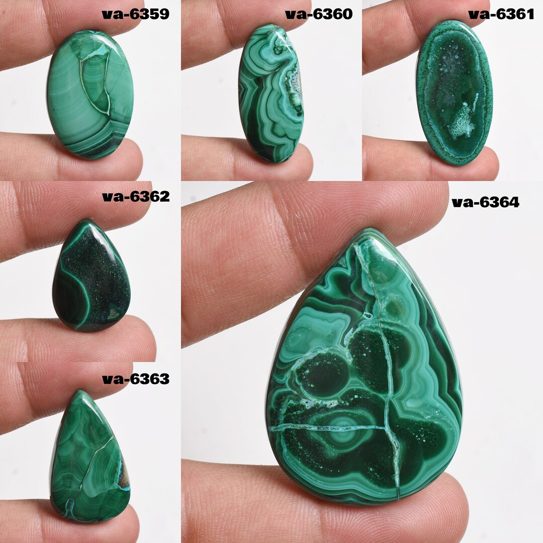 Natural Malachite Cabochons Natural Gemstone Natural - Etsy