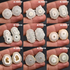 White Color Solar Quartz Slice Gemstone Pairs, Solar Quartz Pairs ...