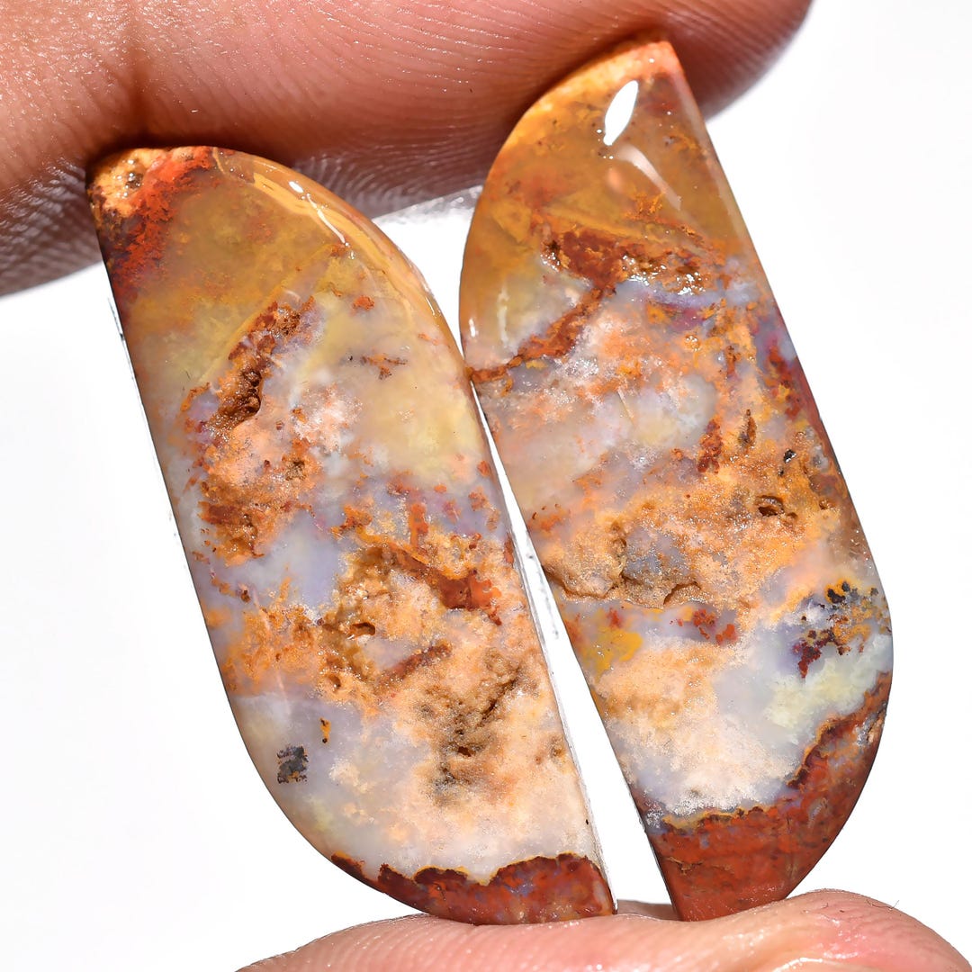 Rare Jasper Pair Gemstone, Fancy Shaped Jasper Smooth Gems Pair for ...