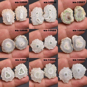 White Color Solar Quartz Slice Gemstone Pairs, Solar Quartz Pairs ...