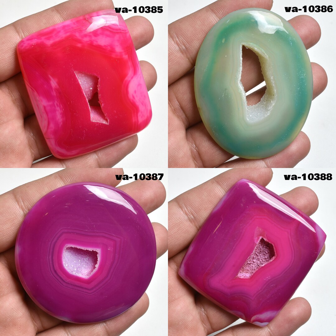 Window Druzy Gemstone, Blue Color Window Druzy, Oval Window Druzy Agate ...