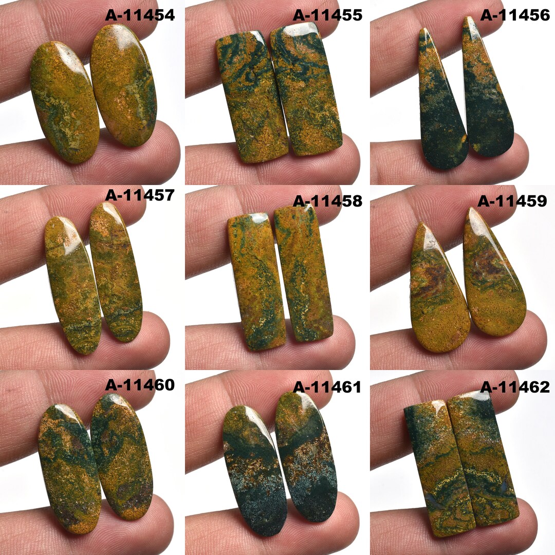Bloodstone Pair Gemstone Matching Pair for Earring Green Blood Stone ...