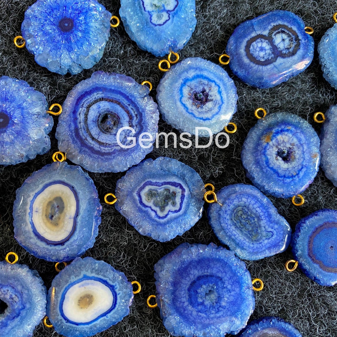 5 Pieces Solar Quartz Connectors DIY Blue Solar Quartz - Etsy