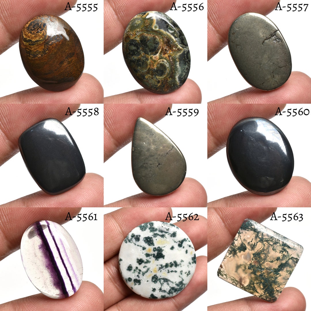 Bulk Jasper Crystal Cabochons, Assorted Multi-shape Gems, DIY Pendant ...