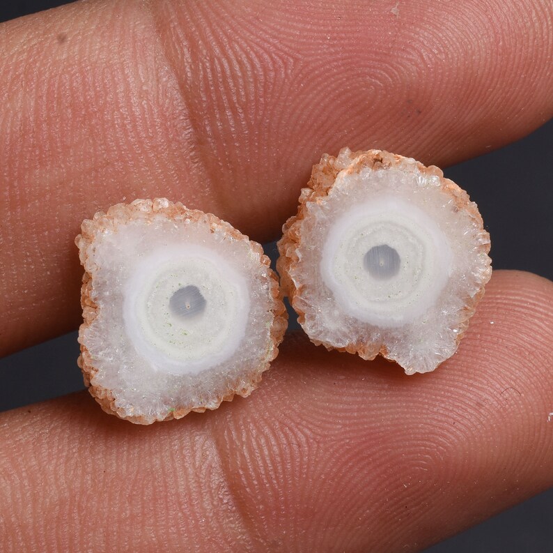 White Color Solar Quartz Slice Gemstone Pairs Solar Quartz - Etsy