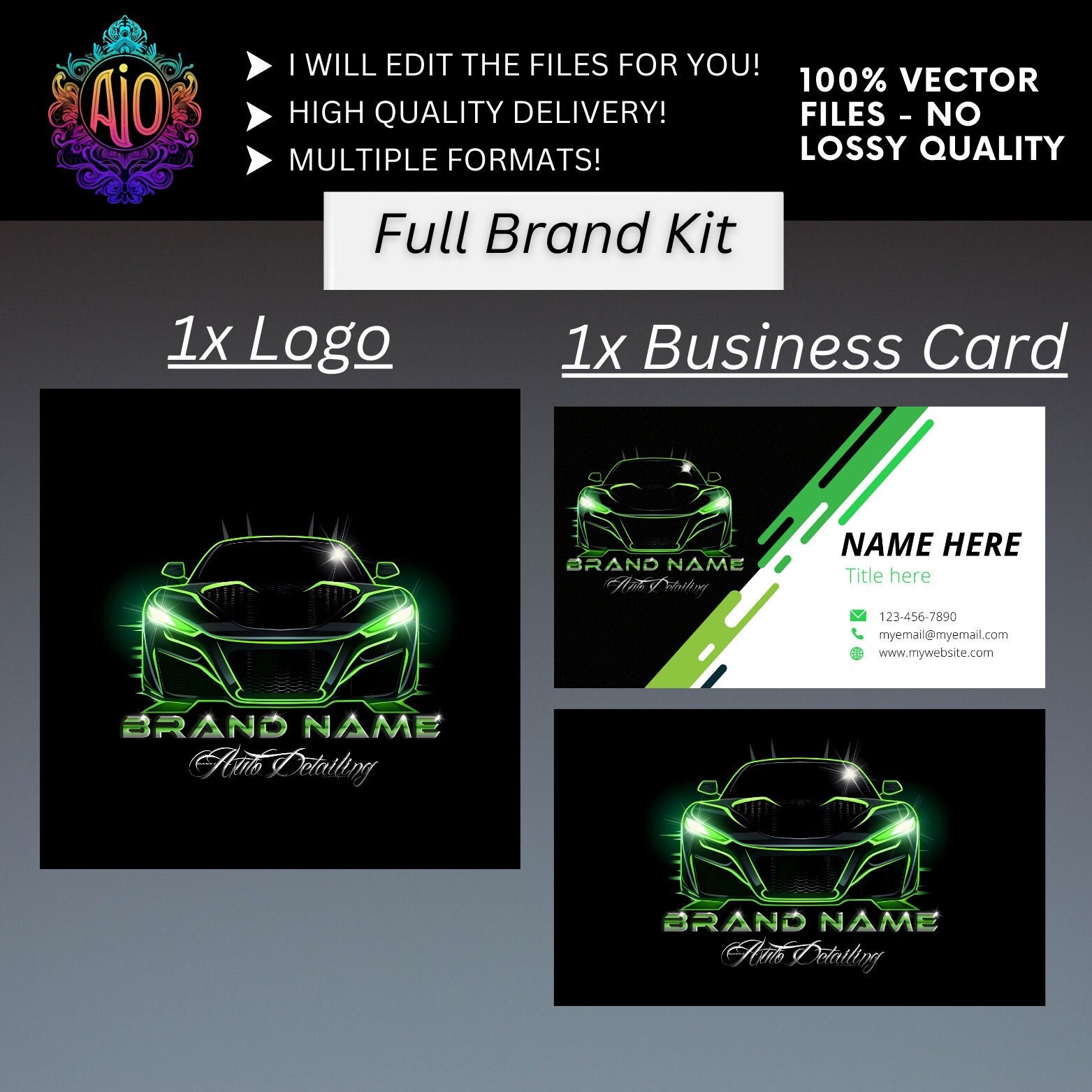 Auto Detailing Brand Template Kit | Auto Detailing Car Logo Template ...