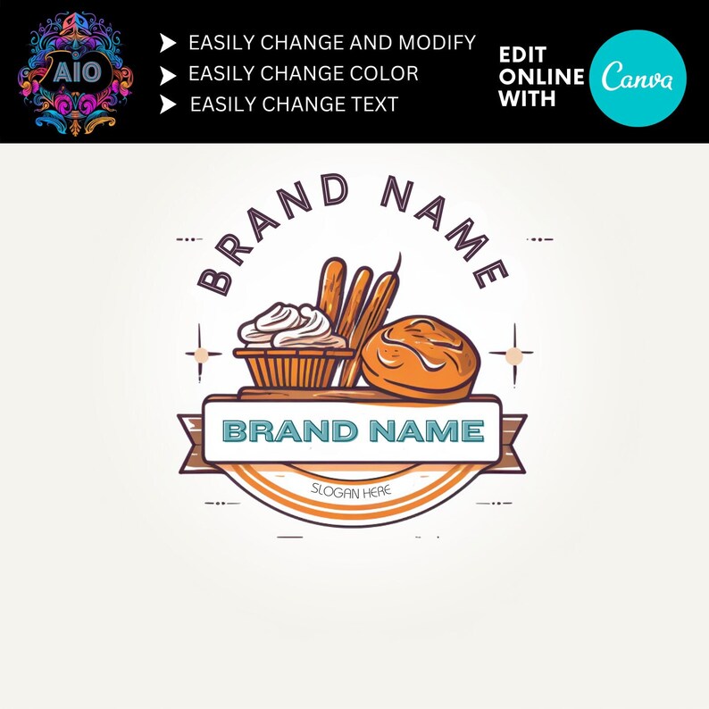 Bakery Logo Template - Edibles - Food - Bread - Logo - Easily ...