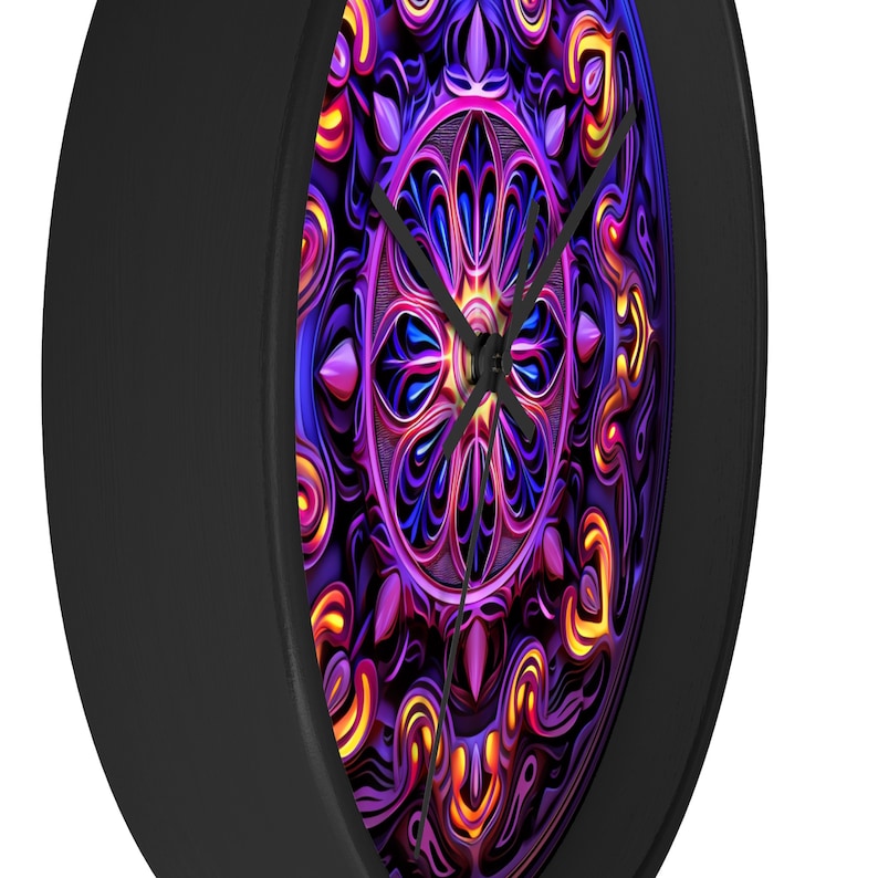 Purple Baroque Fusion Clock | Psychedelic Wall Clock - Etsy