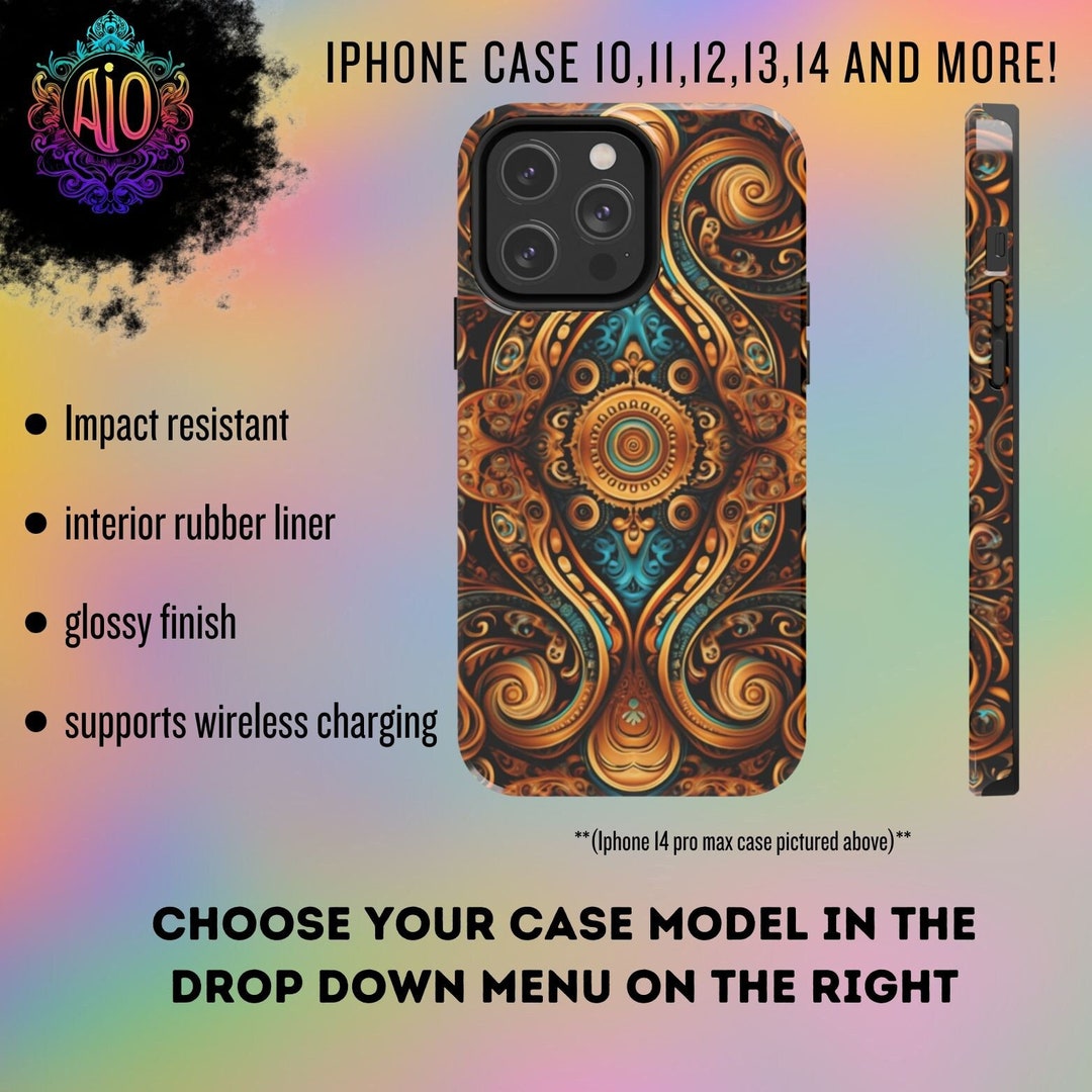 Brown Paisley iPhone Case | Earth-tone iPhone Case | Traditional Motif ...
