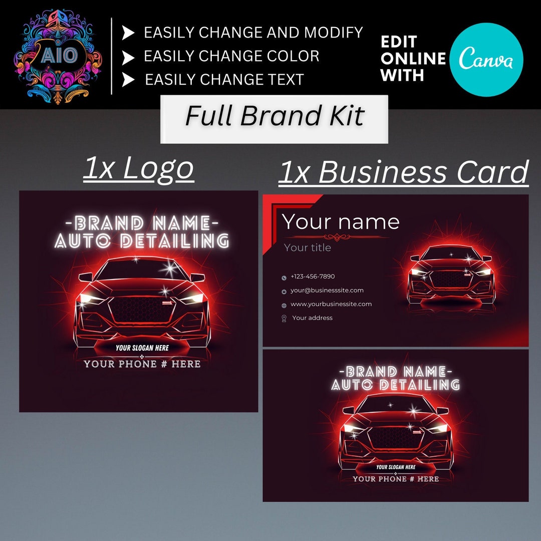 Auto Detailing Brand Template Kit | Auto Detailing Car Logo Template ...