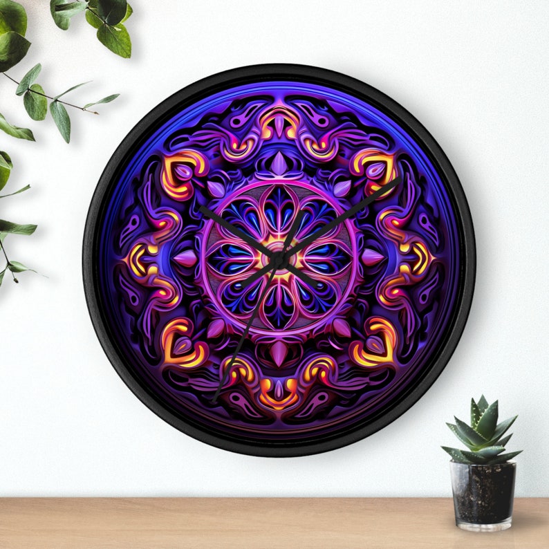 Purple Baroque Fusion Clock | Psychedelic Wall Clock - Etsy
