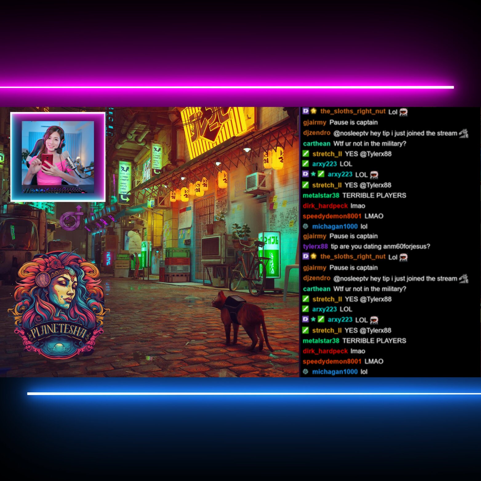 Streamer Logo Template Gamer Girl Customizable Canva Logo Template ...