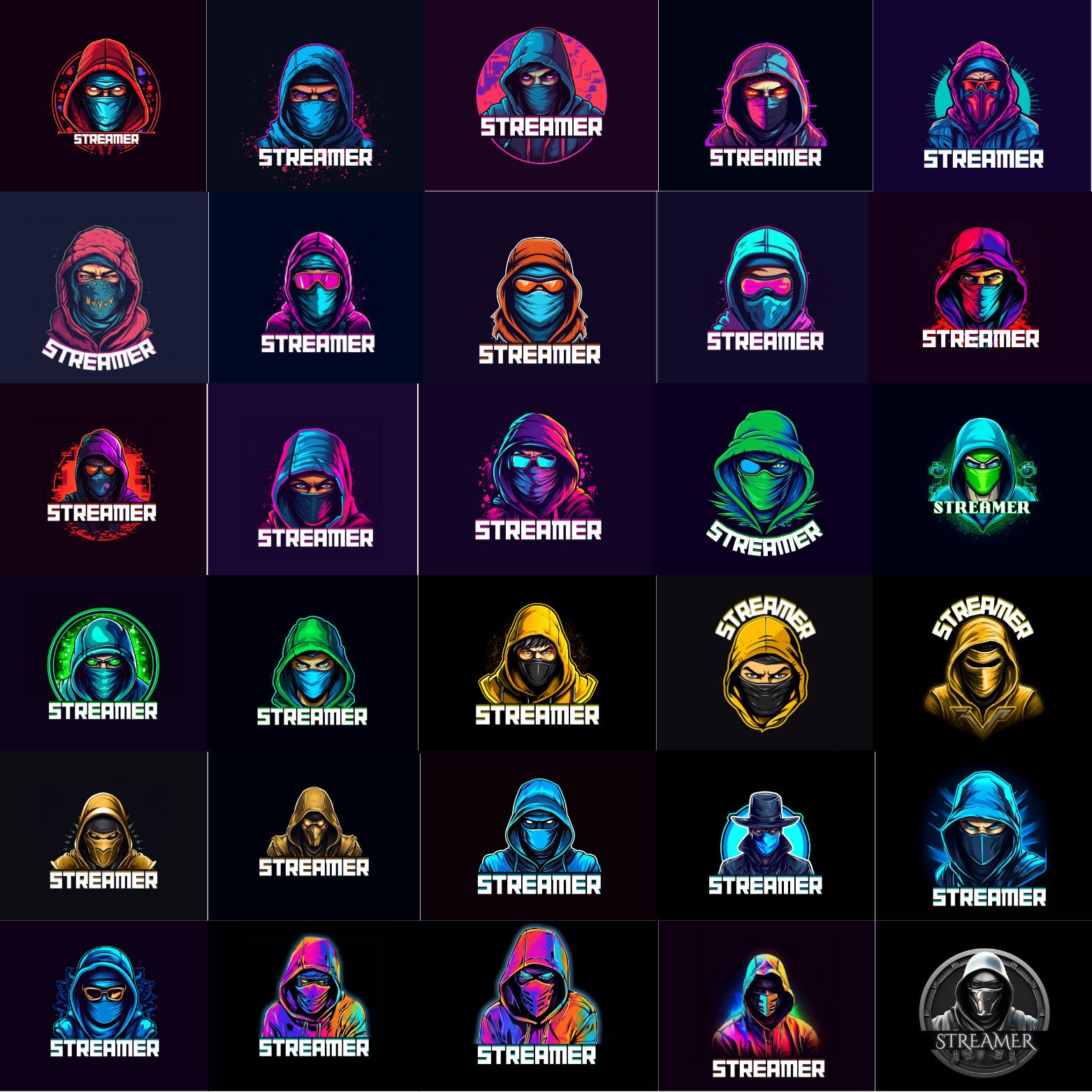 30x Streamer Logo Templates Pack Hooded Streamer Logo Template Pack 30 ...