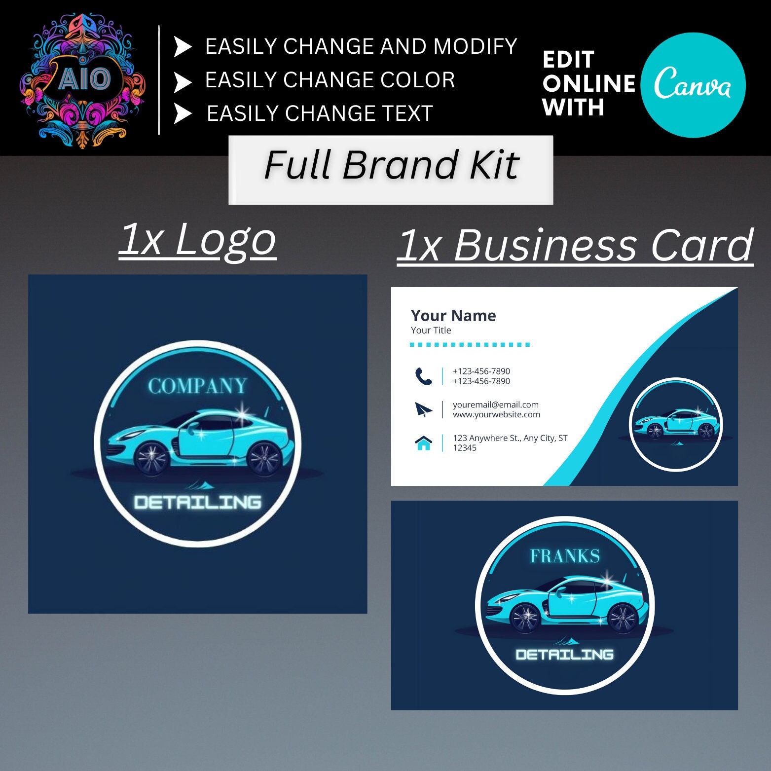 Auto Detailing Brand Template Kit | Auto Detailing Car Logo Template ...