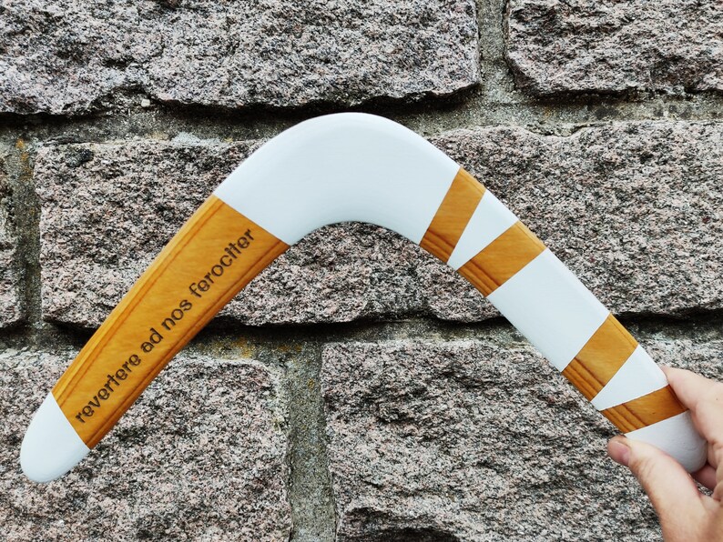 Wooden Boomerang With Custom Message you Choose the Words or - Etsy