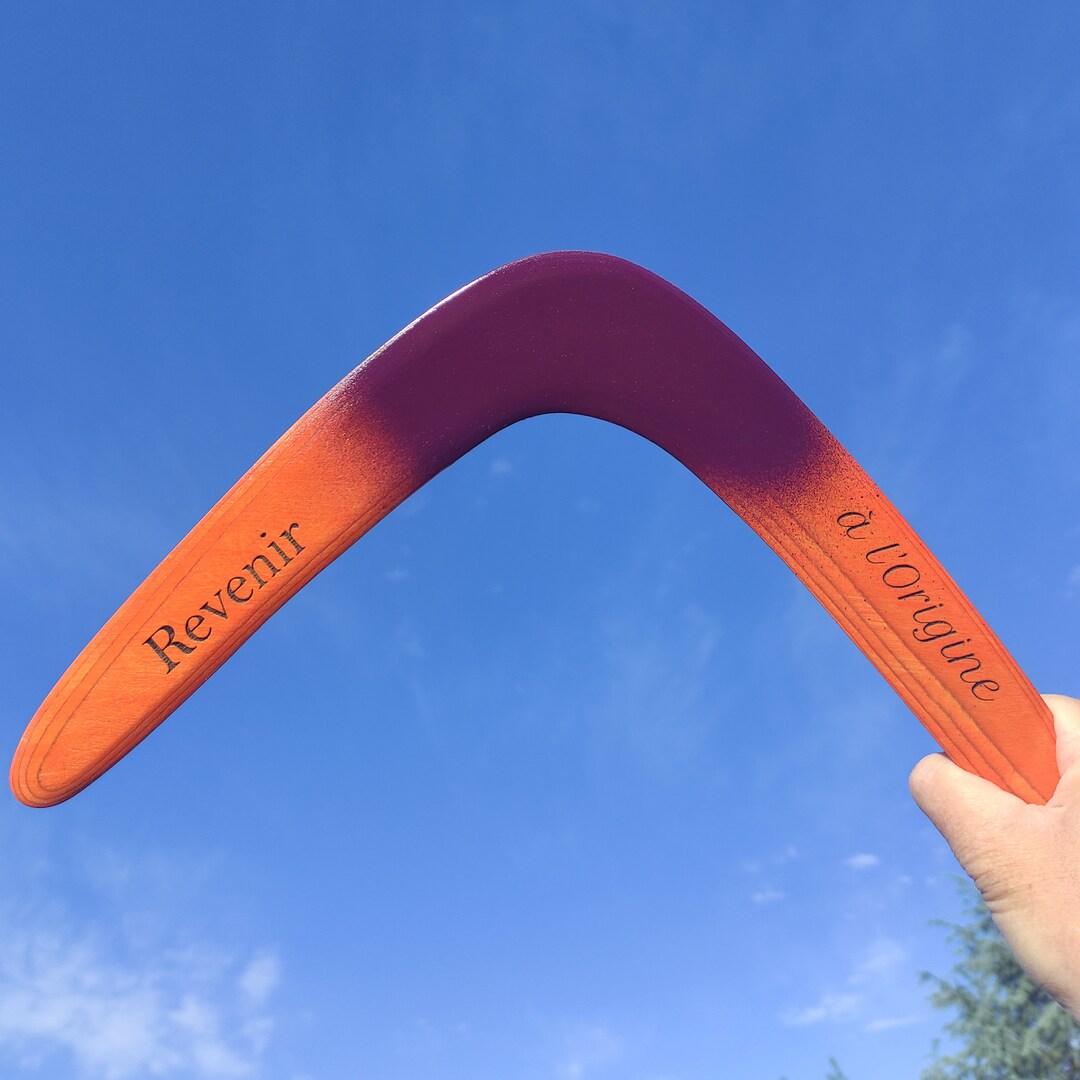 Wooden Boomerang With Laser Engraved Message.2 Colors - Perfect Gift ...
