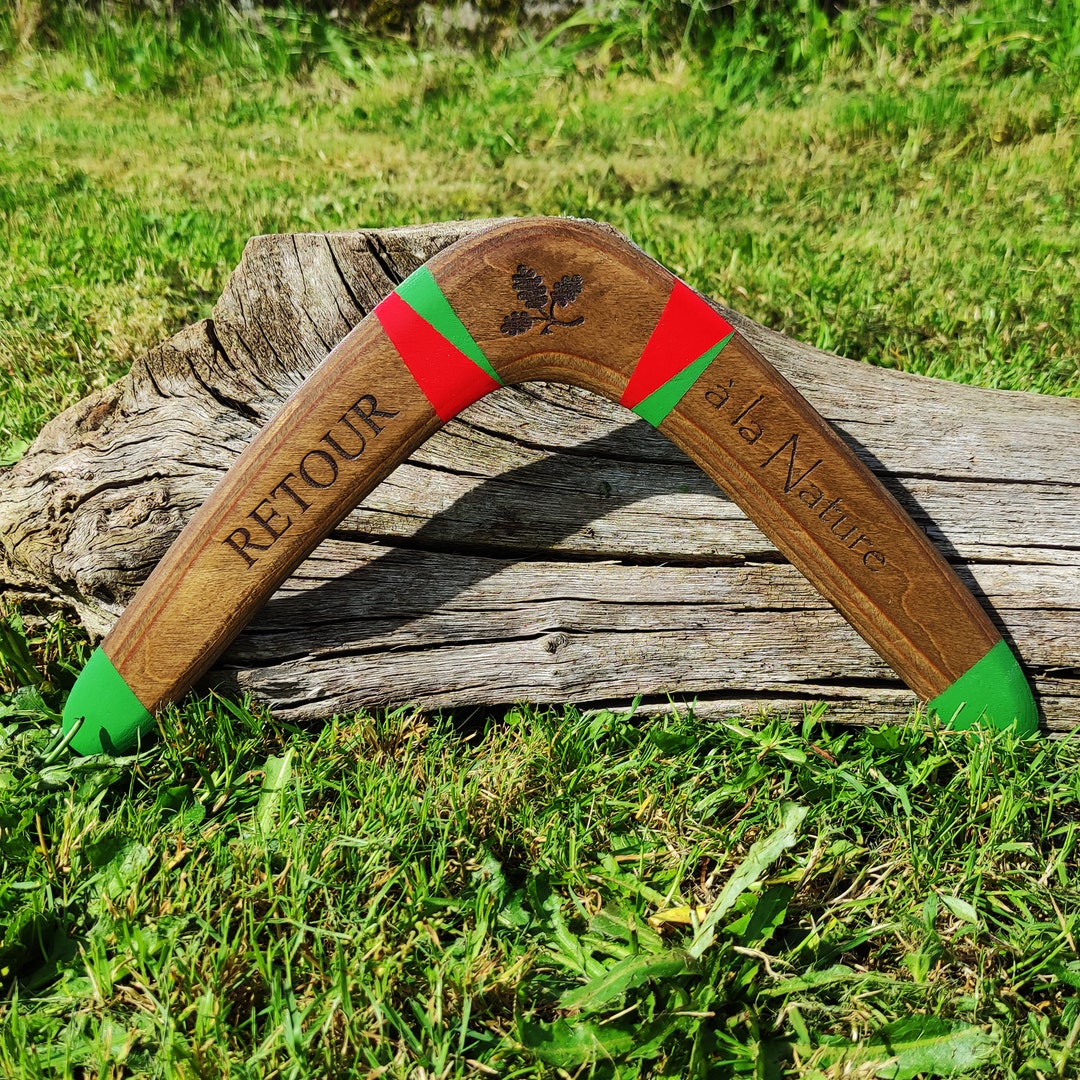 Wooden Boomerang With a Custom Design & Message (laser Engraved) Nature ...