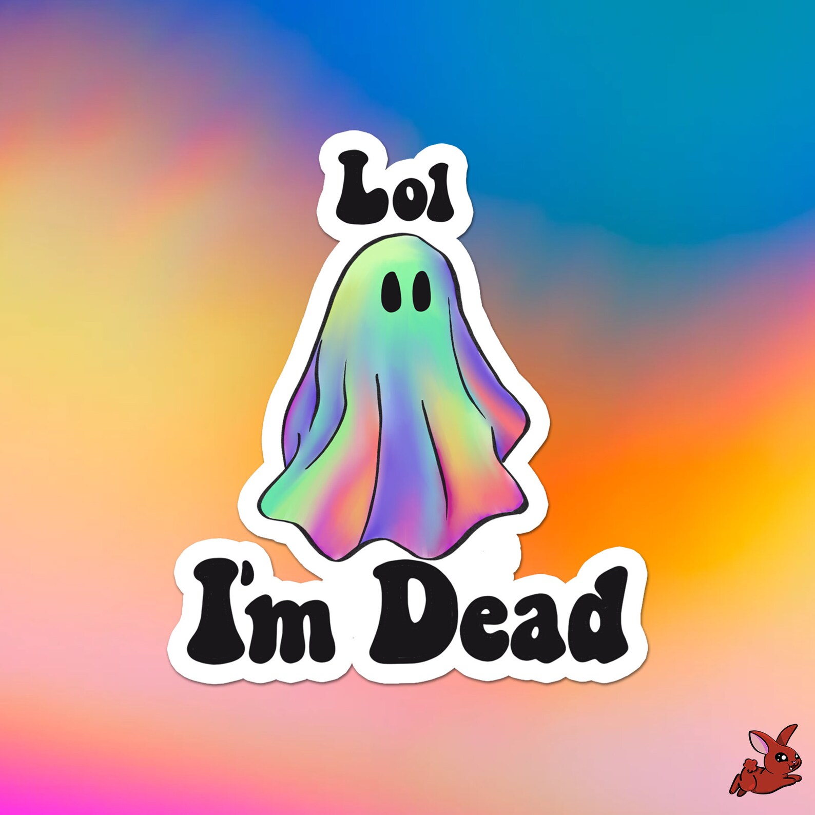 Lol Im Dead Ghost Vinyl Sticker | Etsy