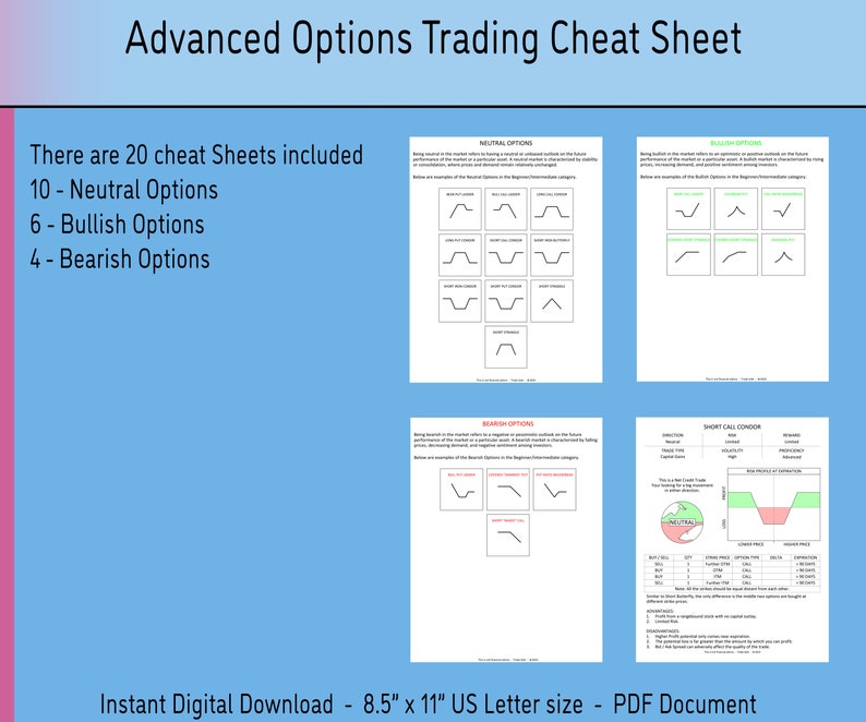 Options Trading Cheat Sheet for Advanced Traders (27 Pages) - Second ...