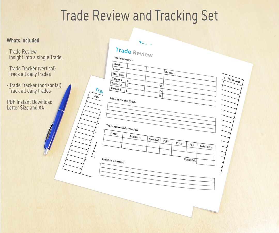 Stock Trading Log Sheets Bundle, Trade Tracker for the Stock Market ...