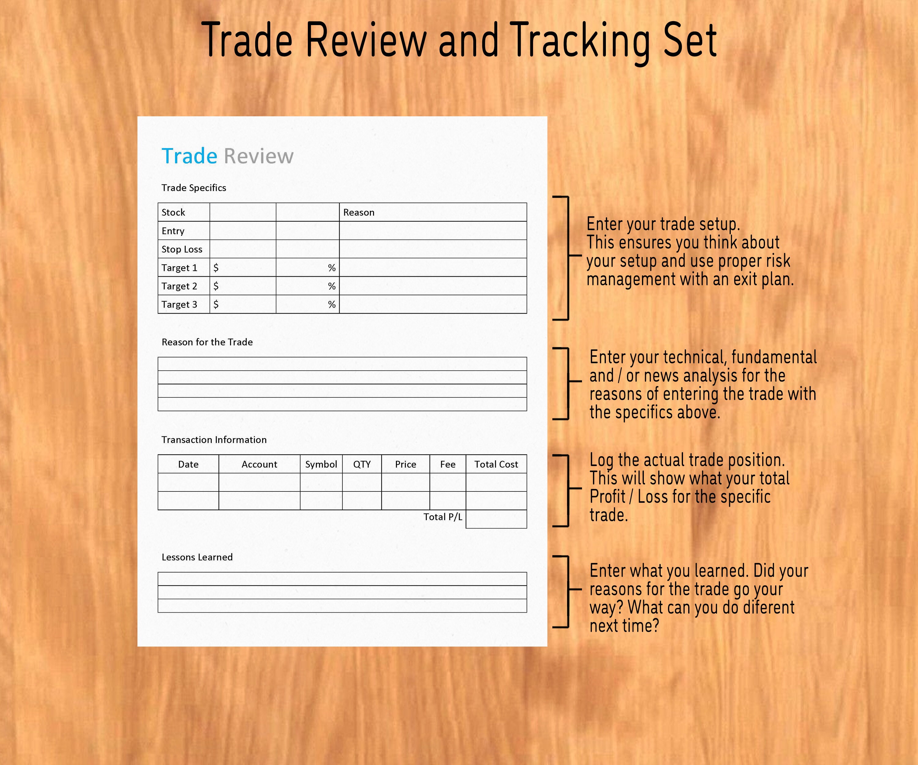 Stock Trading Log Sheets Bundle, Trade Tracker for the Stock Market ...