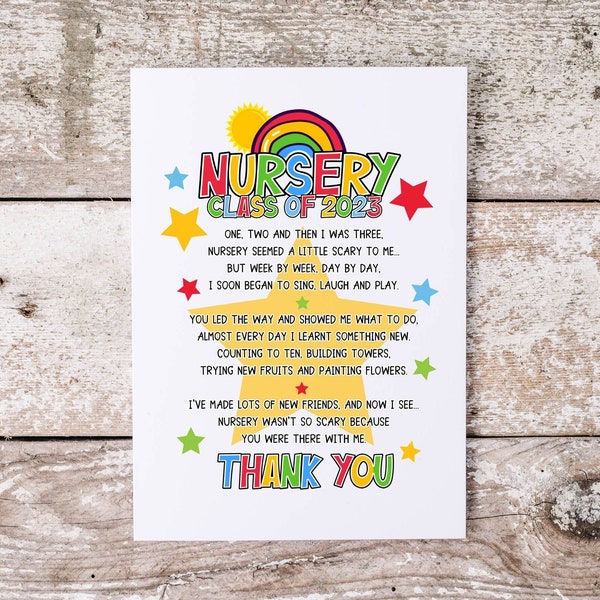 Teacher Goodbye Poem - Etsy