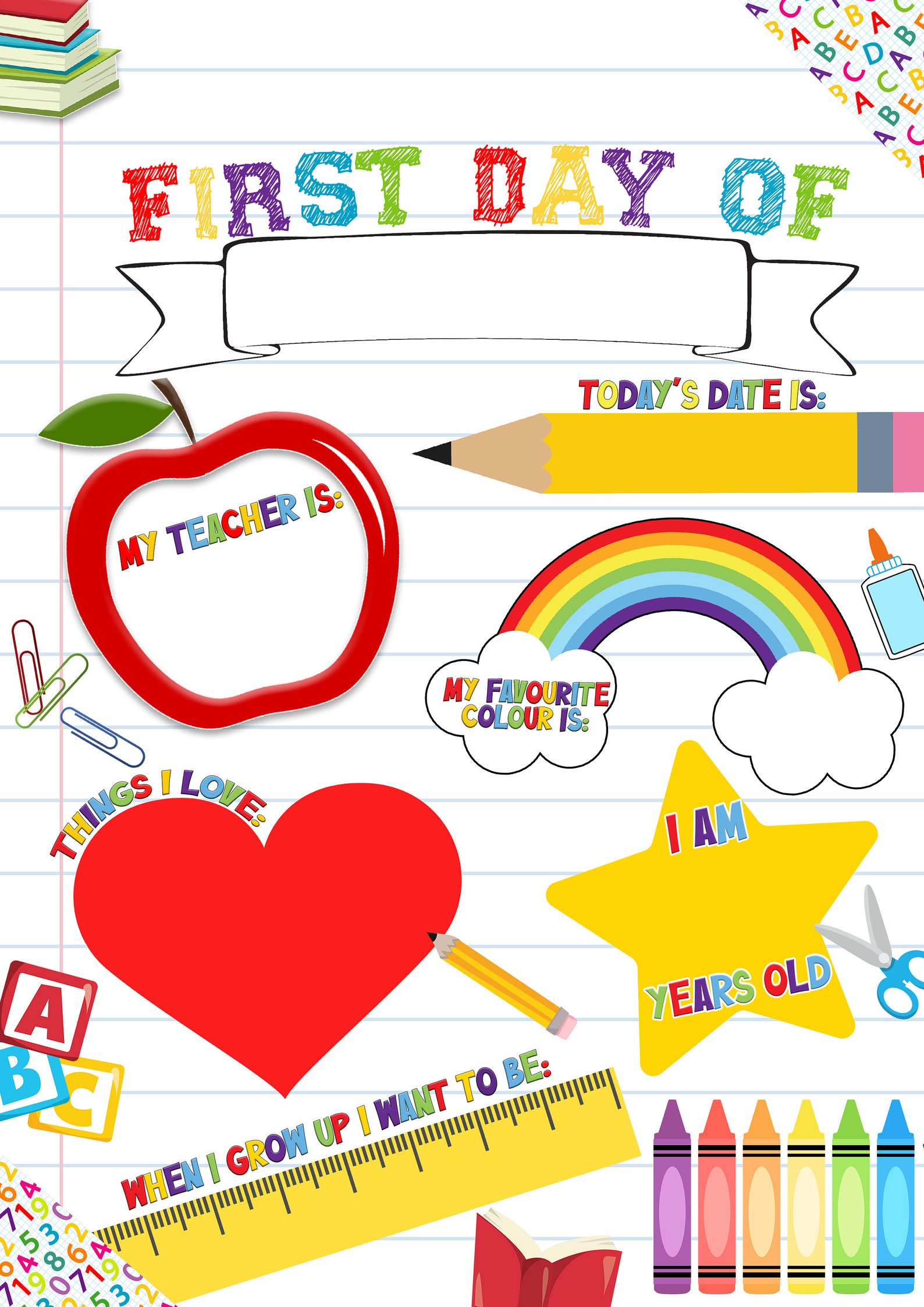 Re-usable Aluminium First Day of School, Reception, Nursery Board to ...